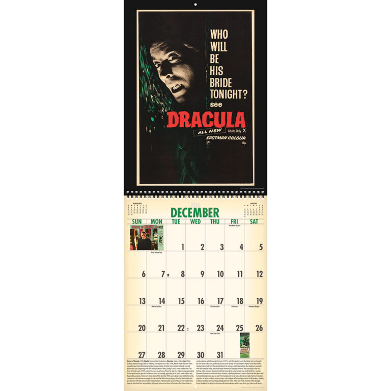 2026 Vintage Monsters Deluxe Calendar 11"x15" - Asgard Press