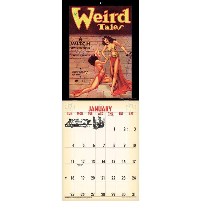 2026 Vintage Pulp Horror Encore Edition Calendar 9"x12" - Asgard Press